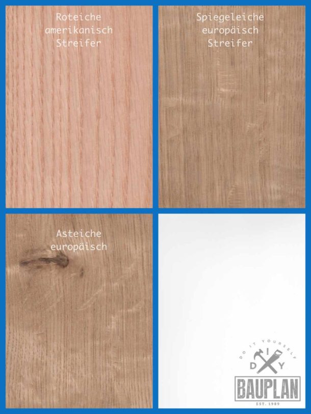 Holzarten in Farbe und Maserung erkennen | Werkstoff Holz | DIY Bauplan
